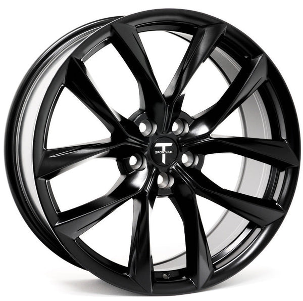 21" INCH TESLA SATIN BLACK MODEL Y STAGGERED WHEELS | Elite Custom Rims