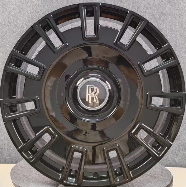 22" INCH ROLLS ROYCE GHOST CULLINAN PHANTOM FORGED CUSTOM BLACK WHEELS ...
