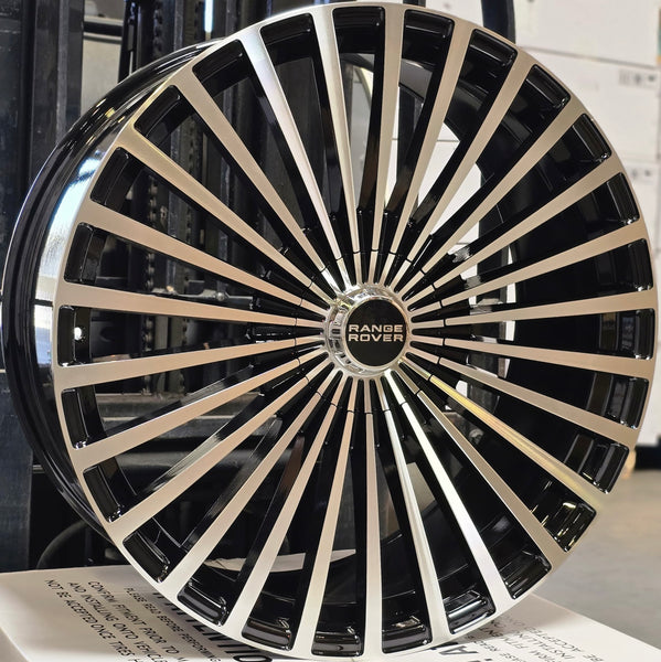 24" Inch Range Rover Rims SV SE HSE Sport Wheels Gloss Black Machined ...