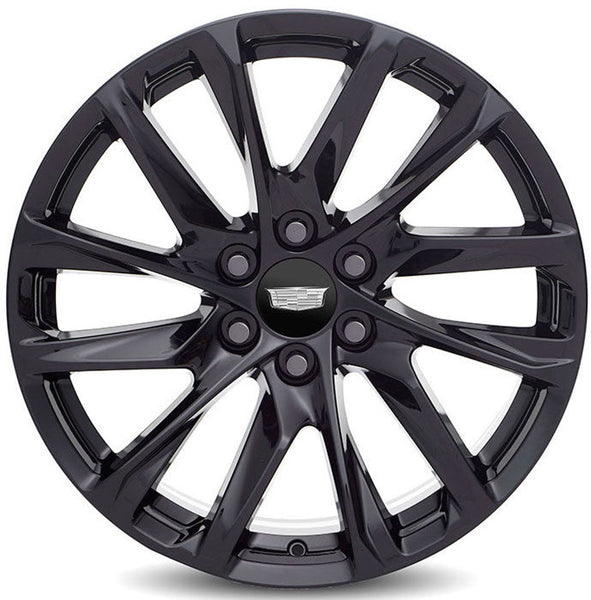 22 INCH RIMS ESCALADE SUV & ESV PLATINUM GLOSS BLACK SIERRA TAHOE YUKON ...