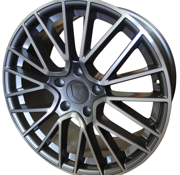 21 Inch Rims Fits Porsche Cayenne Q7 Turbo S GTS Base Gunmetal Machined ...
